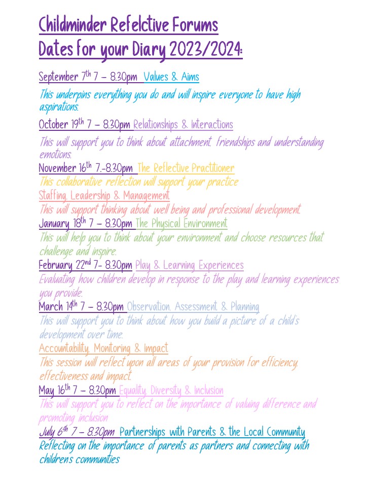 Childminder Reflective Forums - Bristol Early Years